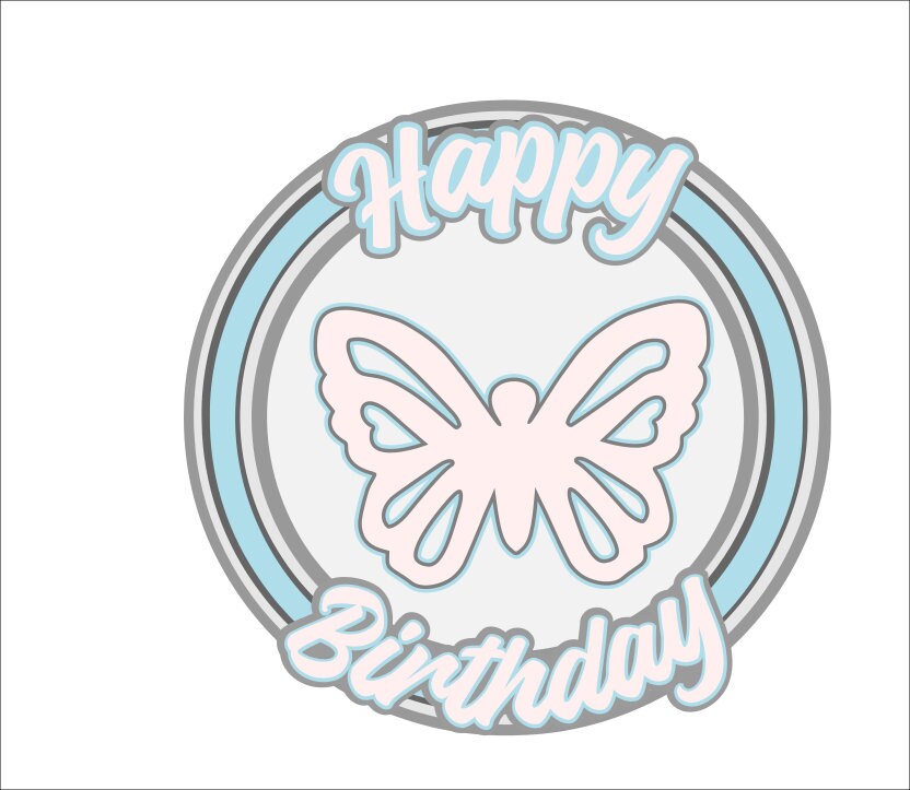 Butterfly Round Cake Topper SVG File, Shaker Cake Topper, Cricut Maker ...