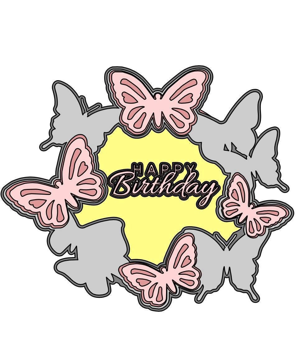 BUTTERFLY MULTI Cake Topper Svg File Shaker Cricut Scan and - Etsy