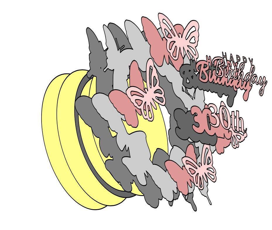 BUTTERFLY MULTI Cake Topper Svg File Shaker Cricut Scan and - Etsy