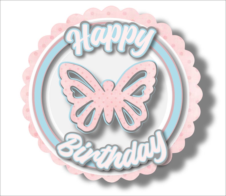 Butterfly Round Cake Topper SVG File, Shaker Cake Topper, Cricut Maker ...