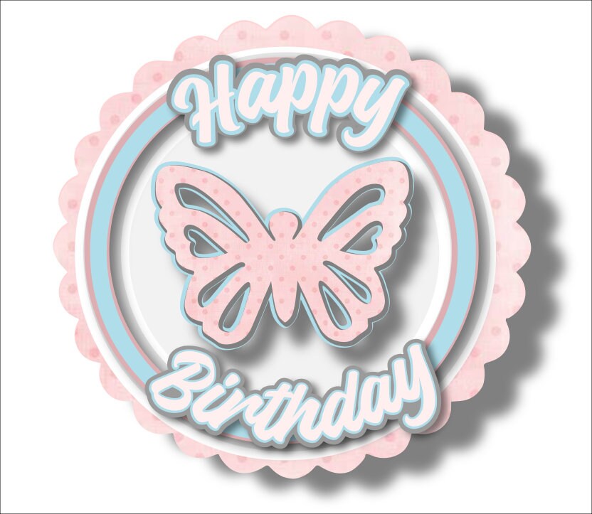 Butterfly Round Cake Topper SVG File, Shaker Cake Topper, Cricut Maker ...