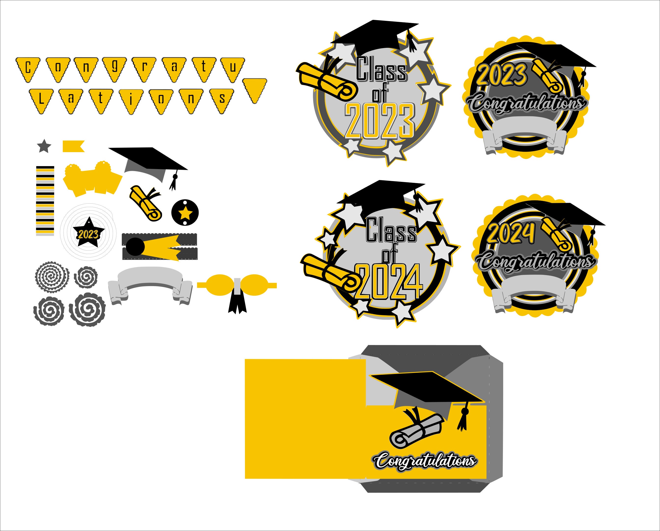 Graduation 2023 2024 Cake Topper and Decorations Svg Bundle . - Etsy UK