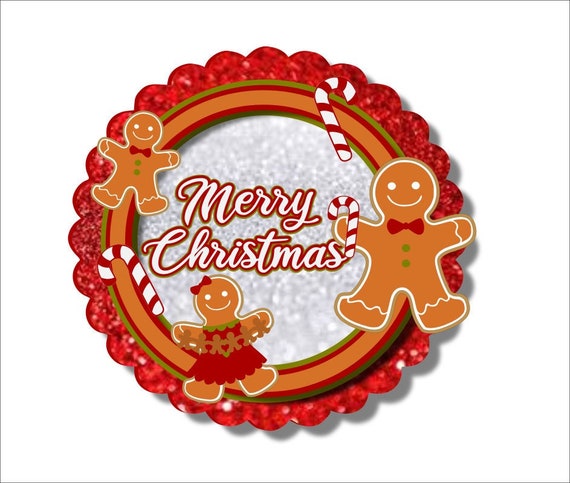 Gingerbread Cake Topper Svg Christmas Shaker Cake Topper - Etsy