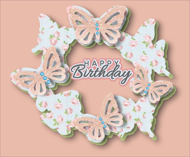BUTTERFLY MULTI Cake Topper Svg File Shaker Cricut Scan and - Etsy