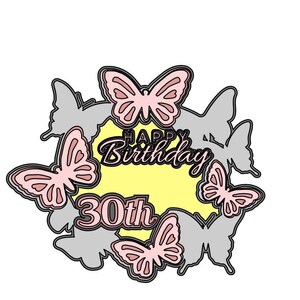 BUTTERFLY MULTI Cake Topper Svg File Shaker Cricut Scan and | Etsy