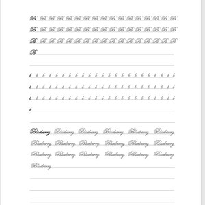 Basics of Calligraphy Practice Sheet - Edwardian Script Font - PDF ...