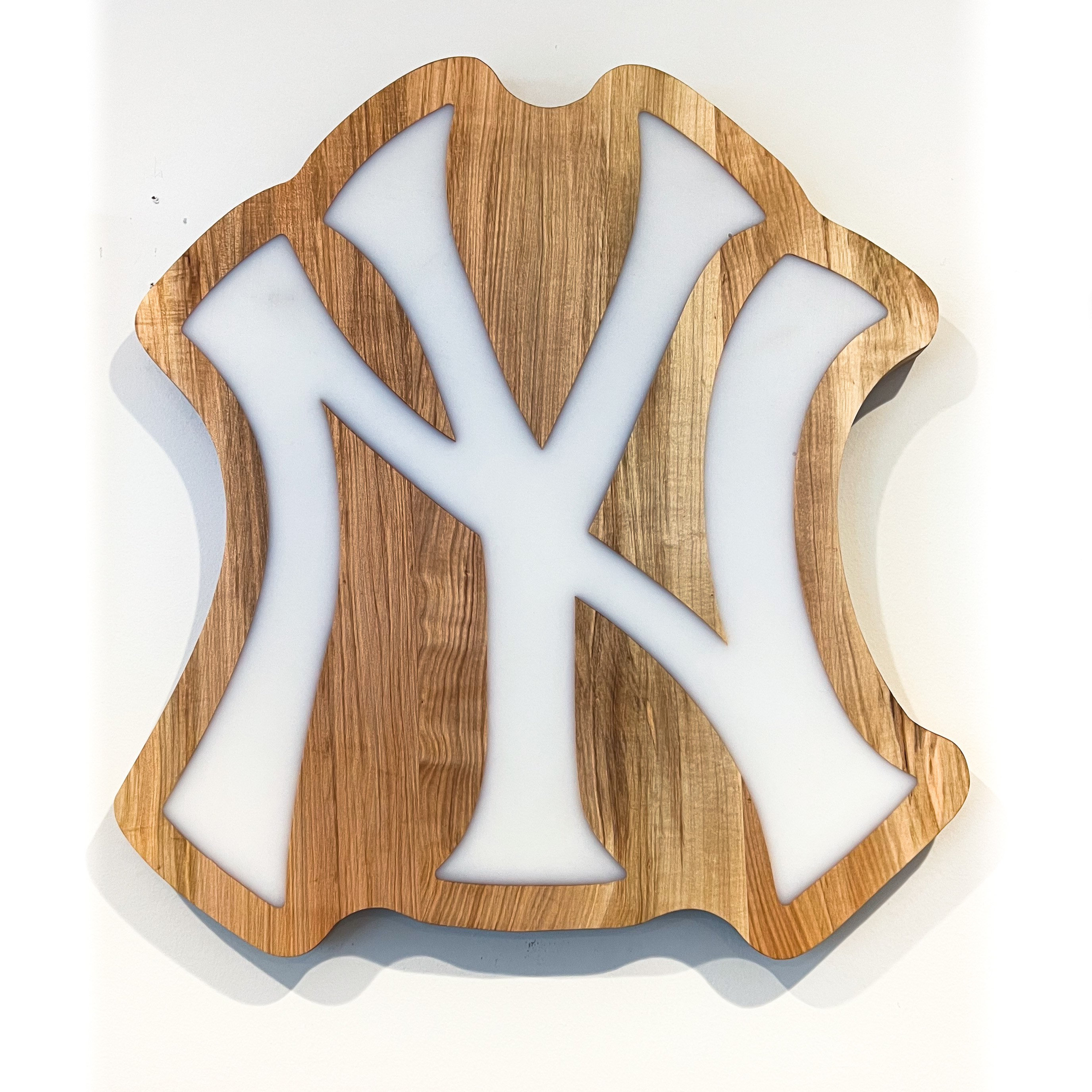 New York Yankees Wood LED Backlit Sign, MLB Baseball Decor, Sports Neon ...