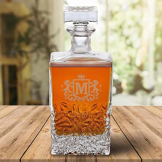 Royal Seal Engraved Icy Spirit Decanter Man Gift Best Man Gift - Etsy