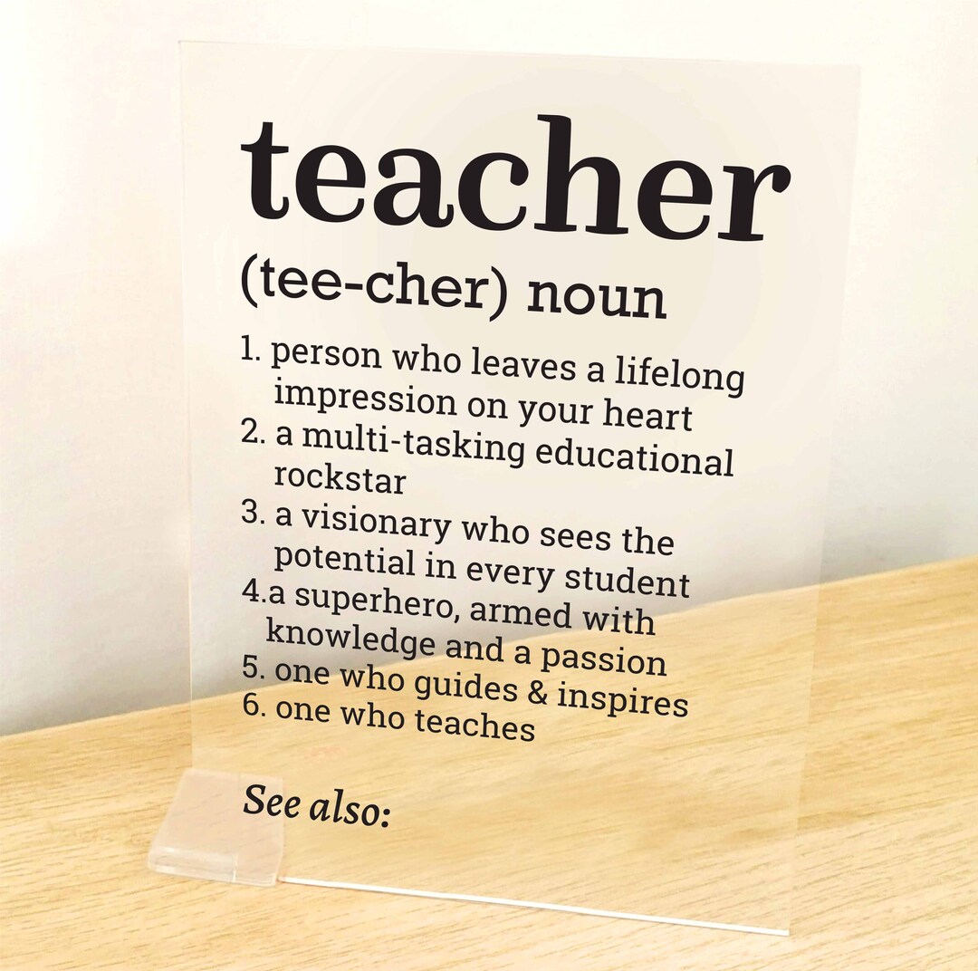 Personalised Teacher Definition Acrylic Sign Teachers Gift, Teacher ...