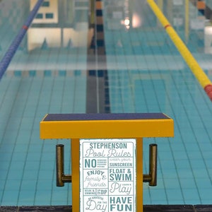 Blue Pool Rules Sign, Outdoor Sign, Personalised Sign, Home Gifts ...