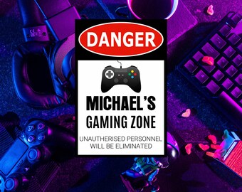 Gaming Zone Metal Sign - Etsy