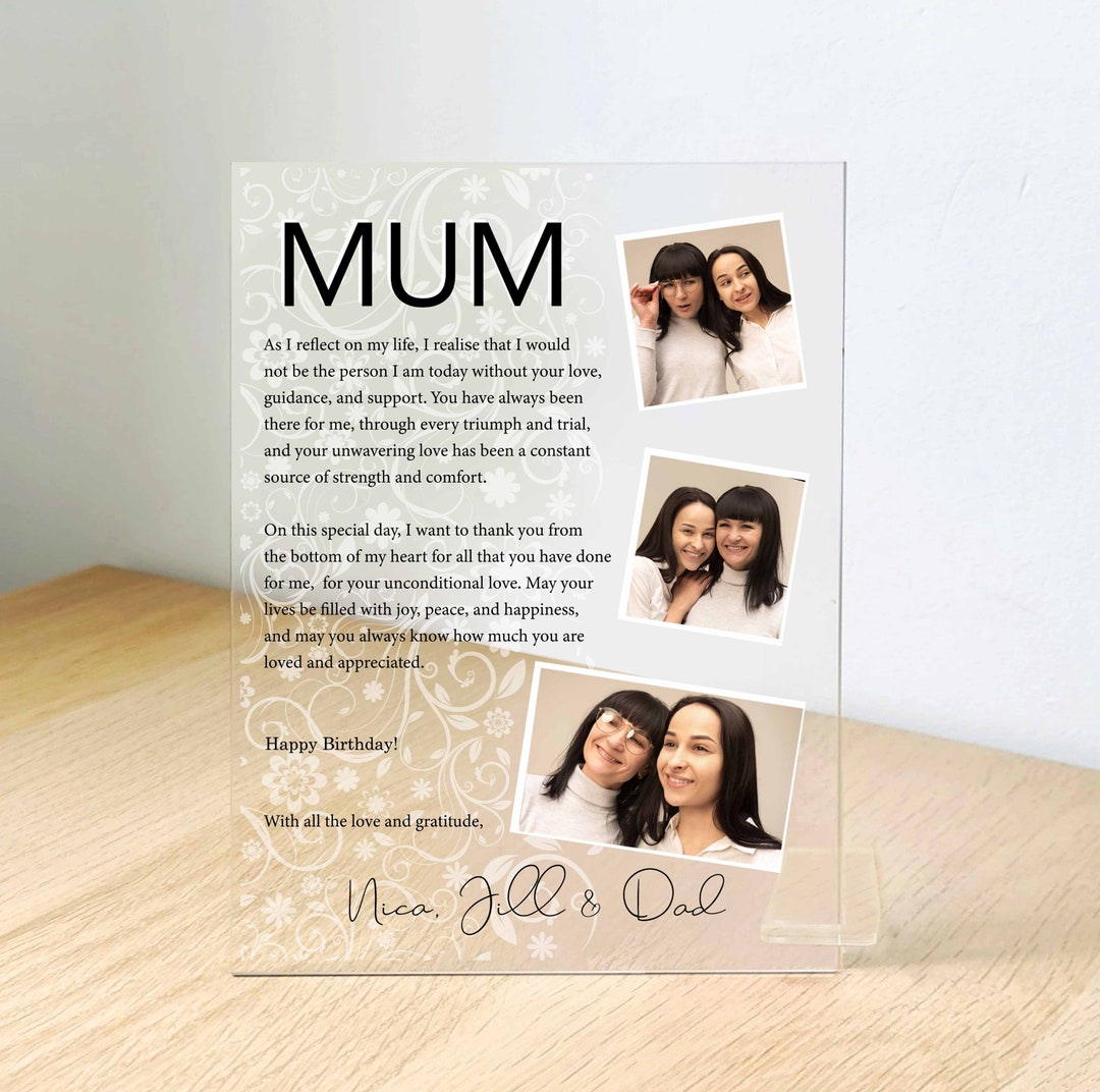 My Letter to Mum Personalised Acrylic Plaque, Custom Plaque Gift for ...