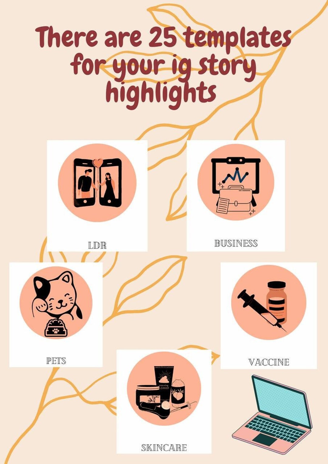 25 feminine Instagram Story Highlight Cover Vorlagen trendy&minimal ...