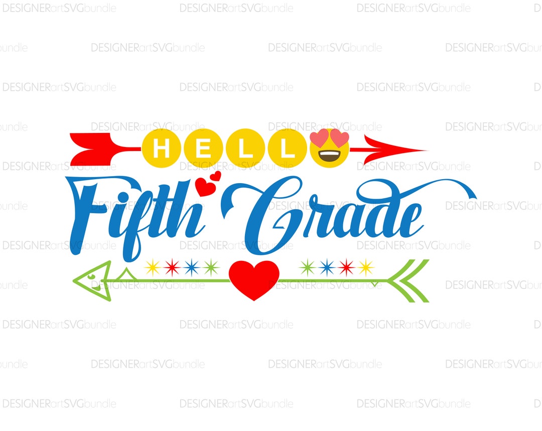Hello Fifth Grade, Welcome Back to School SVG, Groovy Cute Font ...