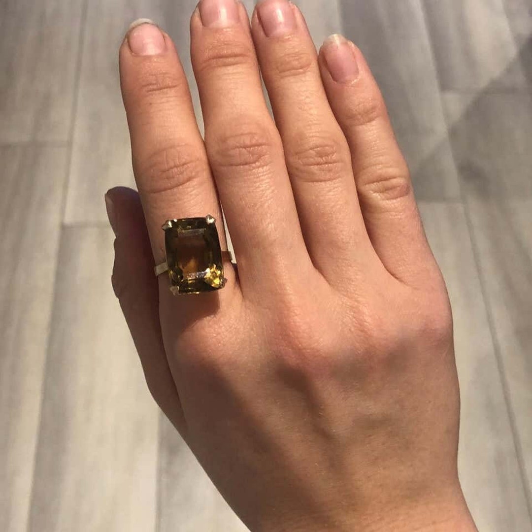 Natural Smoky Topaz Ring, 925 Sterling Silver Ring, Promise Ring ...