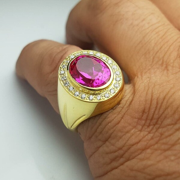 Mens Lab Created Ruby Ring - Etsy