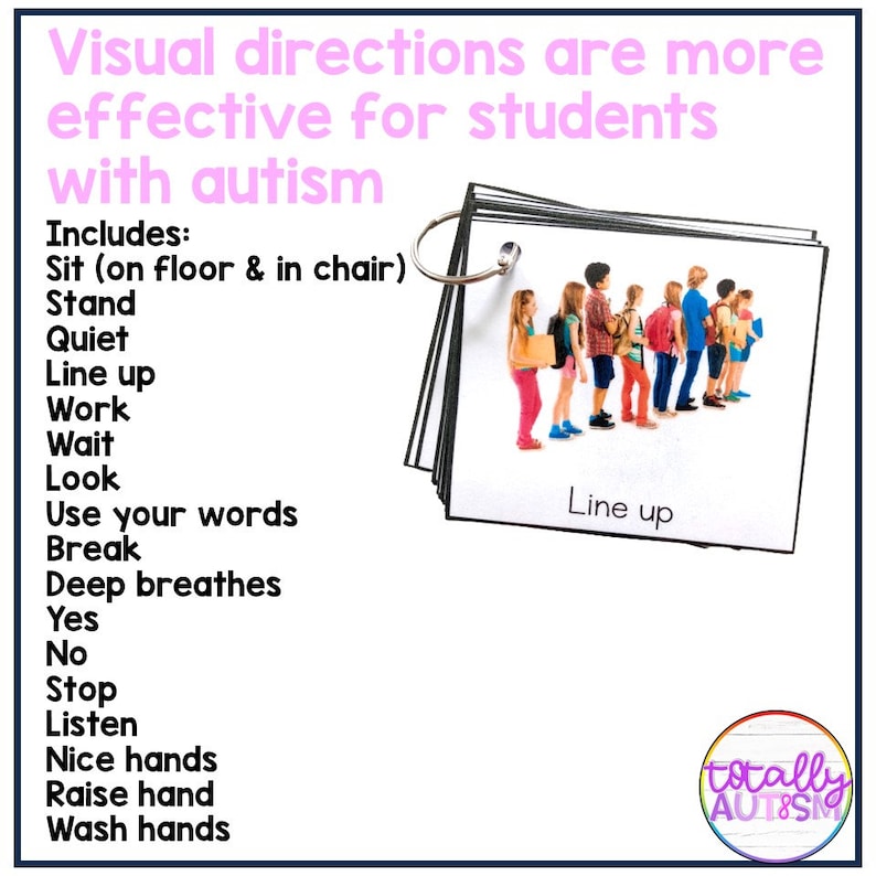 Behavior Visuals Keyring Behavior Cards Special Education Real Photos ...
