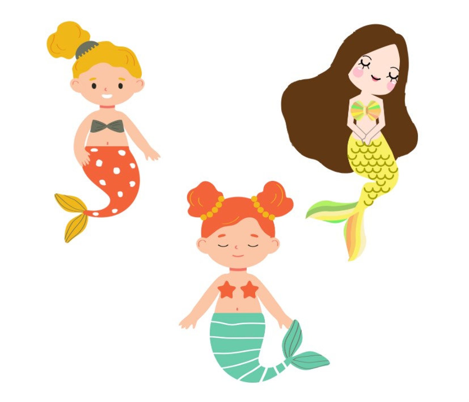 Mermaid Bundle Svg Mermaids Svg Mermaid Clipart Cute - Etsy