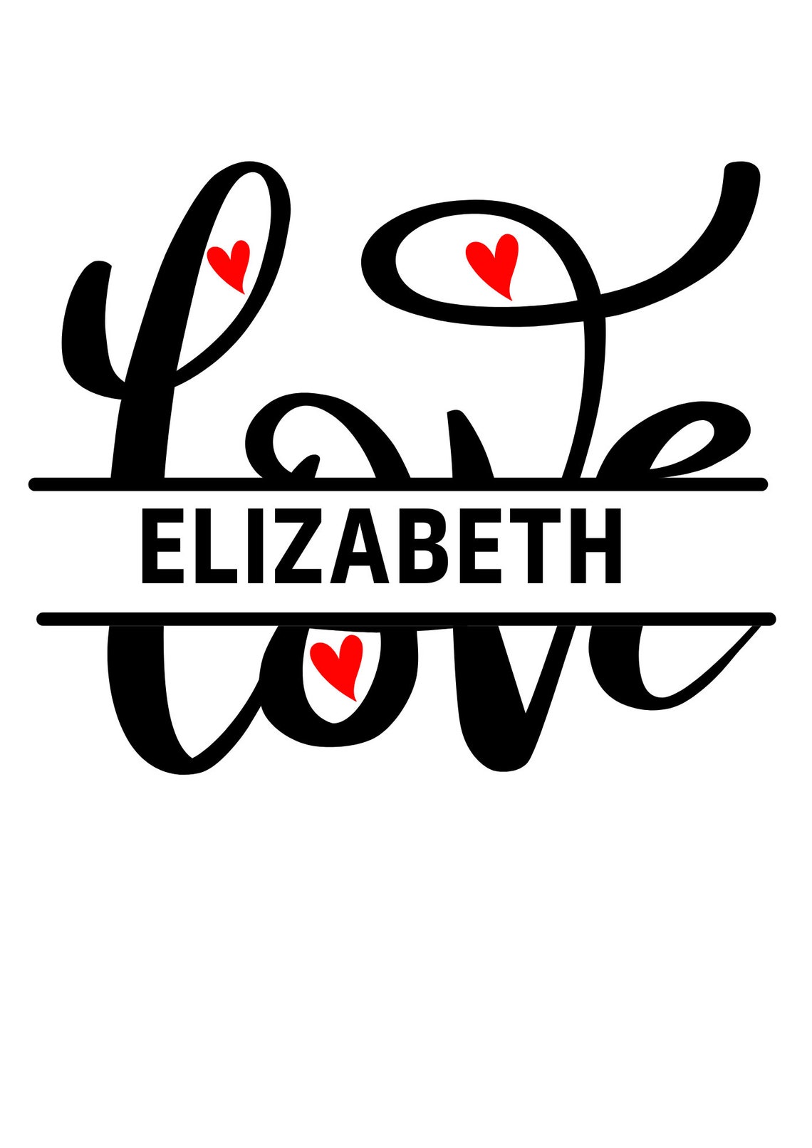 Heart Split Monogram Name Bundle Svg Heart Monogram Svg | Etsy