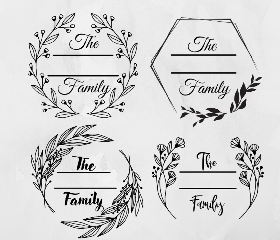 Family Name Monogram Svg, Split Family Monagram Svg, Christmas Name ...