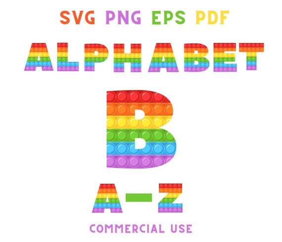 Pop It Svg Bundle DIY Fidget Toys Svg Pop It Letters Svg | Etsy