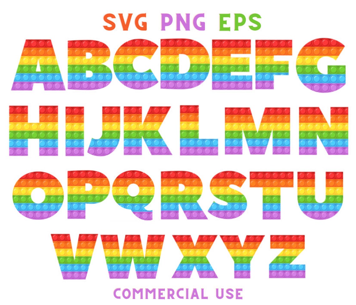 Pop It Svg Bundle DIY Fidget Toys Svg Pop It Letters Svg | Etsy