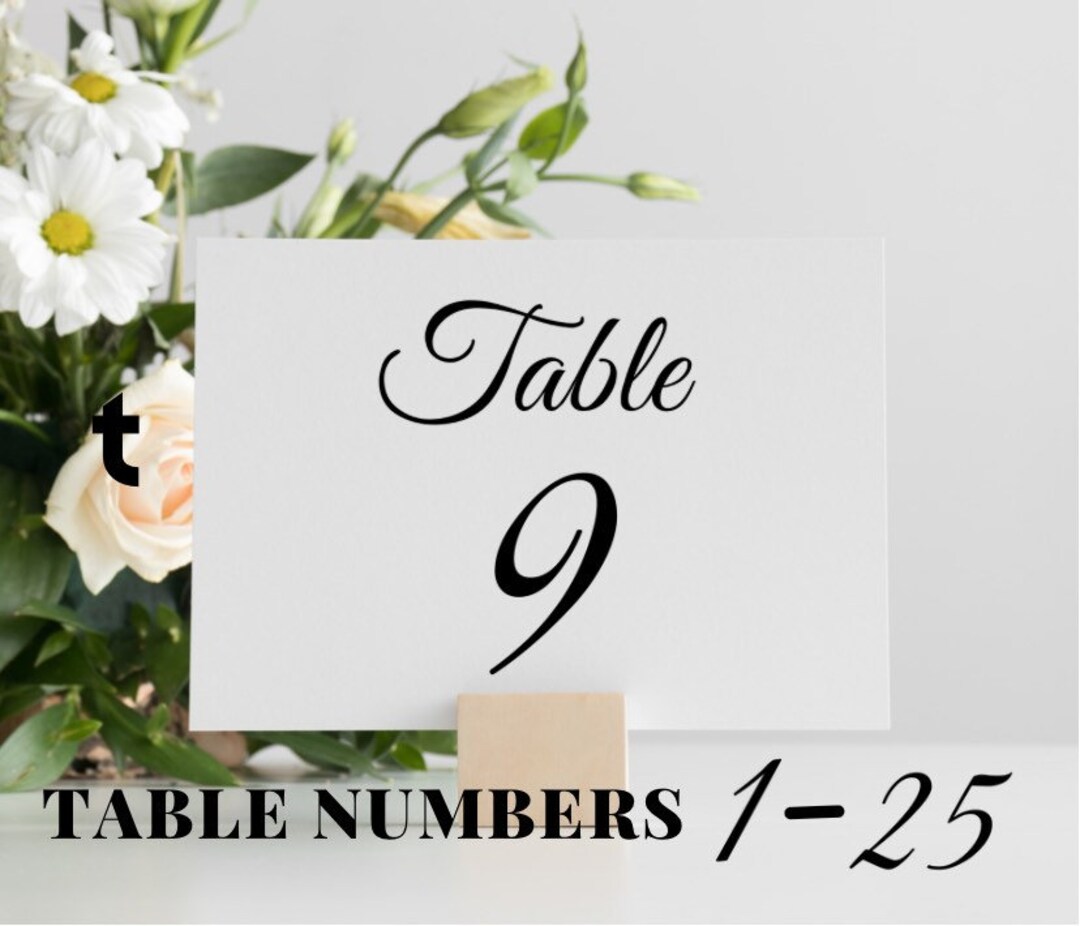 Wedding Table Numbers Svg, Wedding Sign Svg, Calligraphy Numbers Svg ...