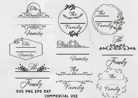 Family Name Monogram Svg Split Family Monagram Svg Christmas - Etsy