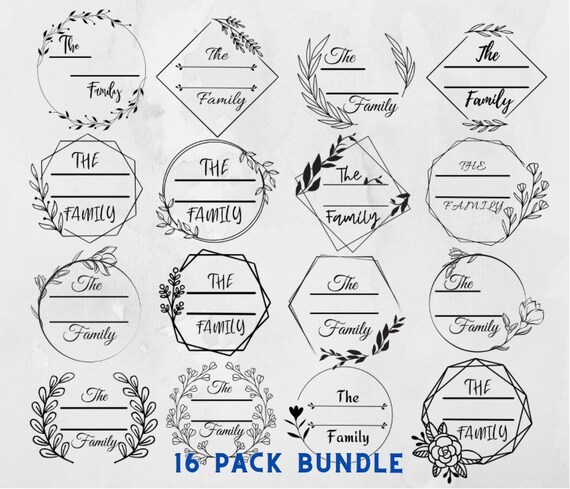 Split Family Monagram Svg Christmas Name Frame Svg Ornament - Etsy