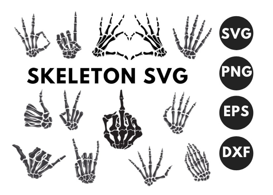 Skeleton Svg, Skeleton Hands Svg, Skeleton Finger Svg, - Etsy