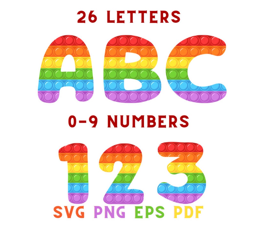Pop It Svg , Poppin Svg, Letters Svg, Numbers Svg, DIY Fidget Toys Svg ...