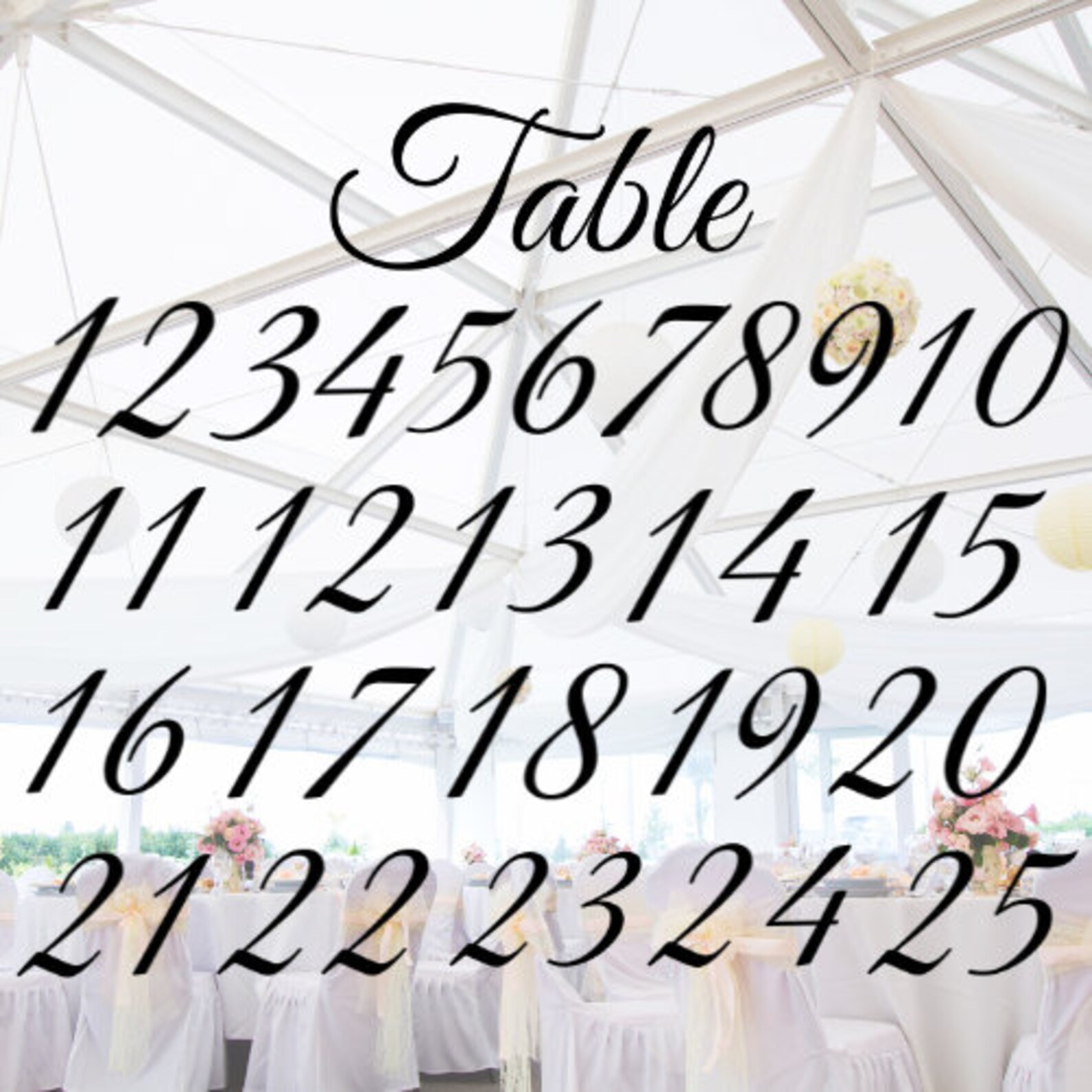 Wedding Table Numbers Svg, Wedding Sign Svg, Calligraphy Numbers Svg ...