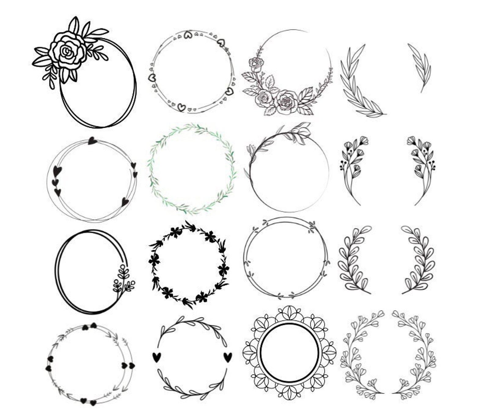 Monogram Frame Svg Bundle Floral Frame Svg Wreath Frame Svg - Etsy