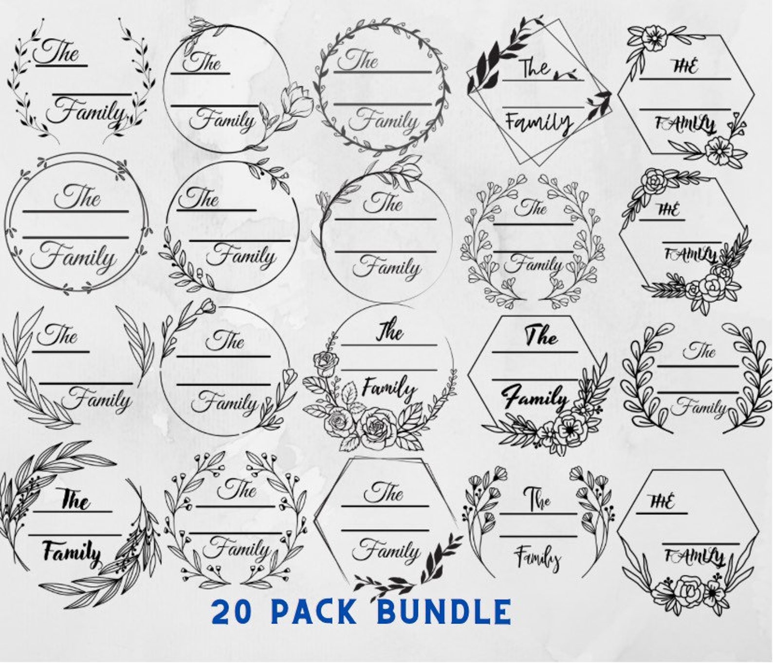 Family Name Monogram Svg, Split Family Monagram Svg, Christmas Name ...