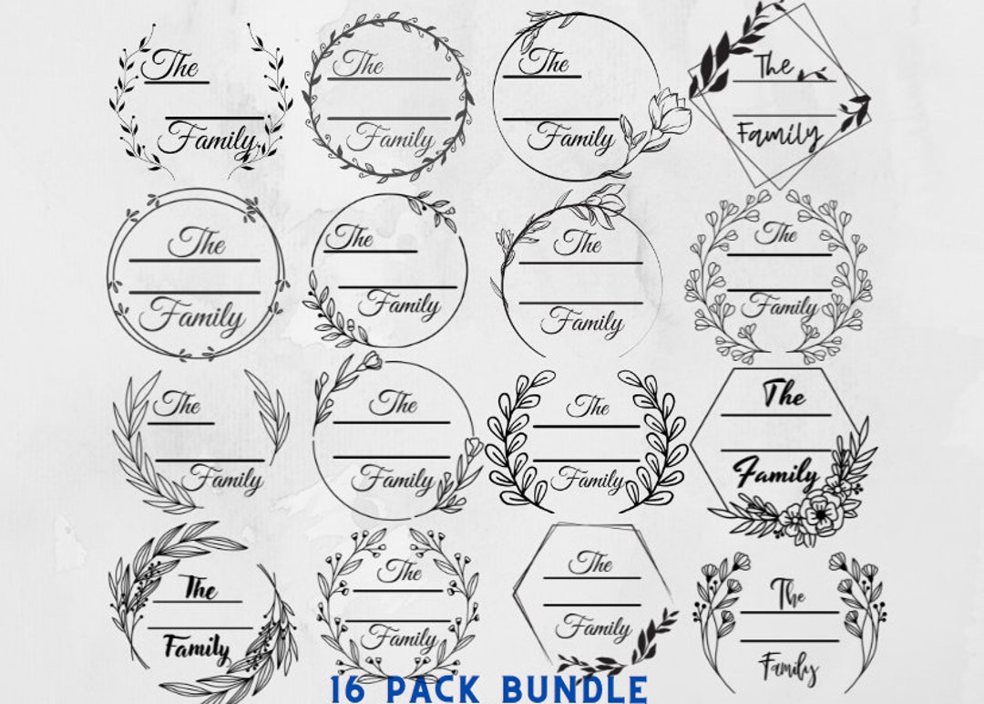 Family Name Monogram Svg, Split Family Monagram Svg, Christmas Name ...