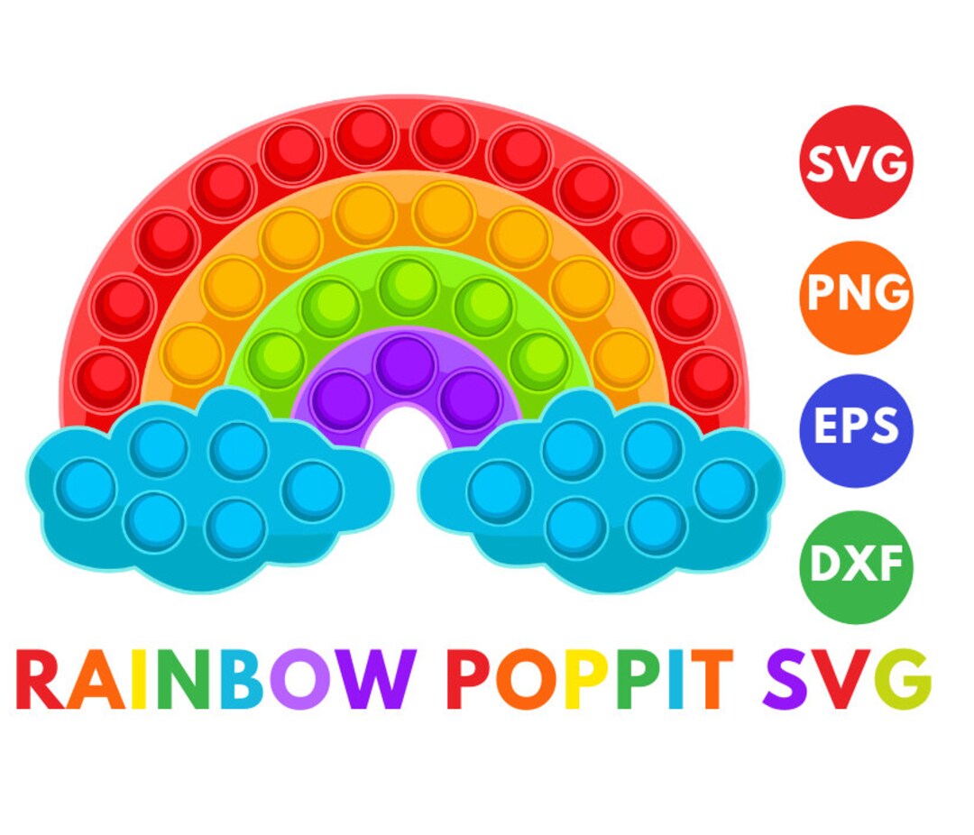 Rainbow Svg, Rainbow Poppit Svg, Bithday Rainbow Svg - Etsy