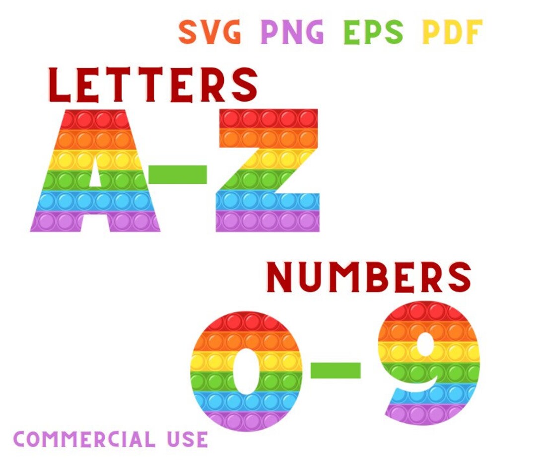 Pop It Svg Bundle DIY Fidget Toys Svg, Pop It Letters Svg, Pop It ...