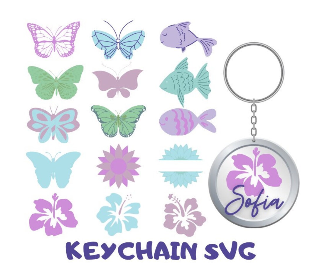 Keychain Svg, Round Keychain Svg, Butterfly Keychain Svg, Butterfly Svg ...