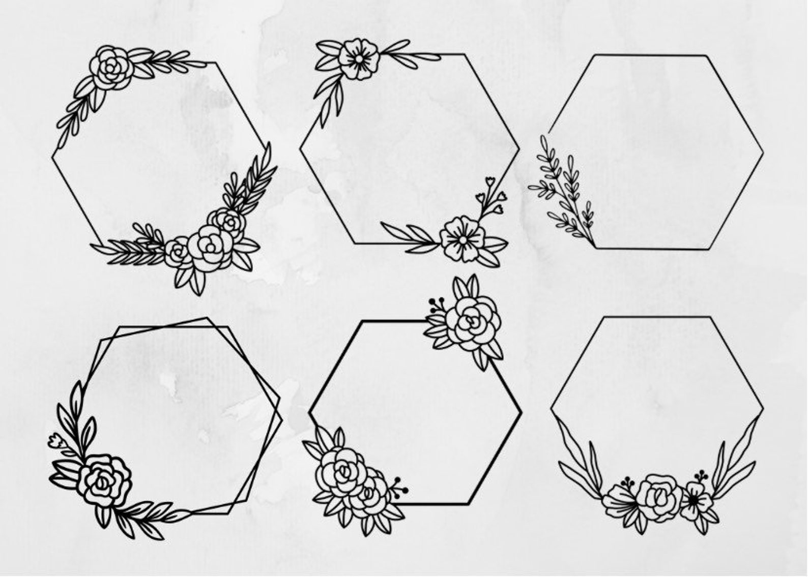 Cadre floral svg mariage svg cadre monogramme svg cadre - Etsy France