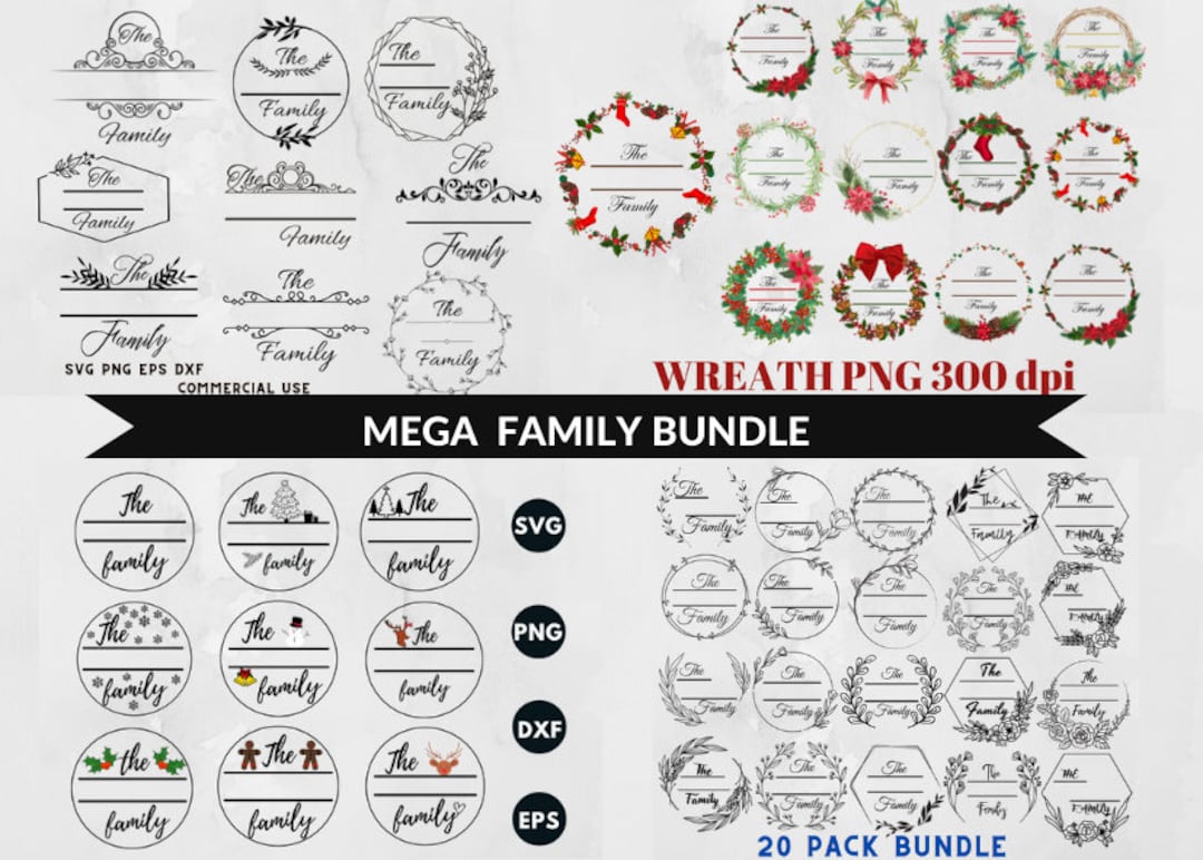 The Family Frame Bundle Svg, Ornament Svg, Family Name Monogram Svg ...