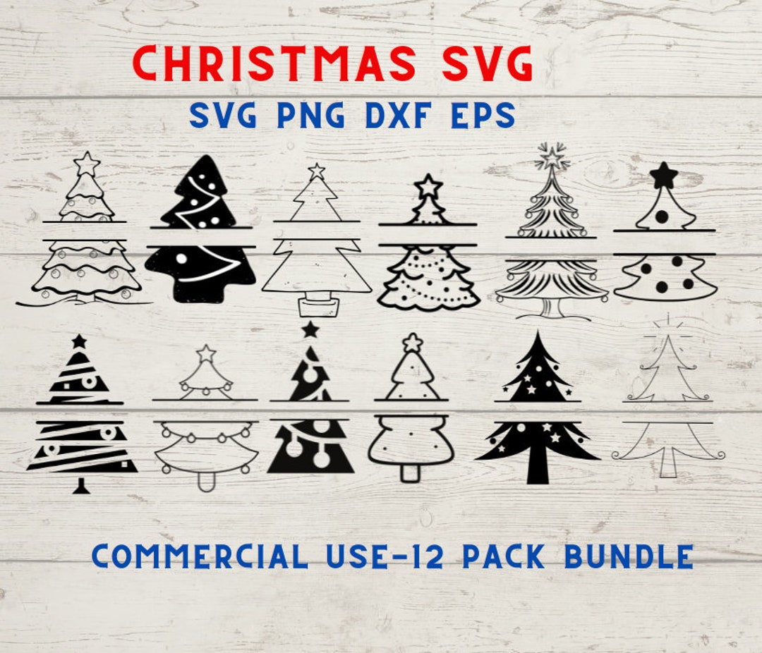 Christmas Tree Svg Bundle, Christmas Tree Svg, Christmas Name Frame Svg ...