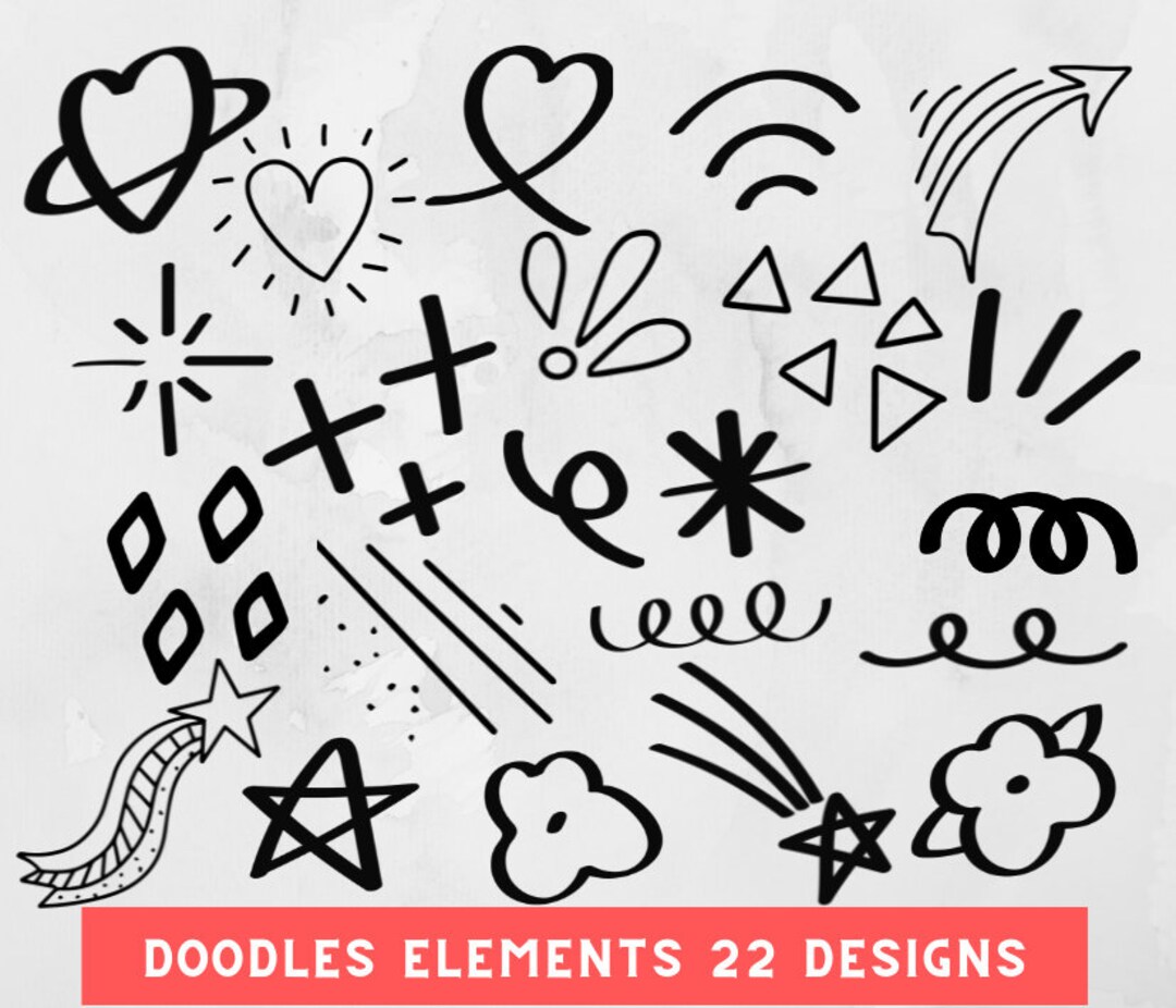 Doodle Elements Svg, Doodle Svg Bundle, Swashes Svg, Flourishes Svg ...