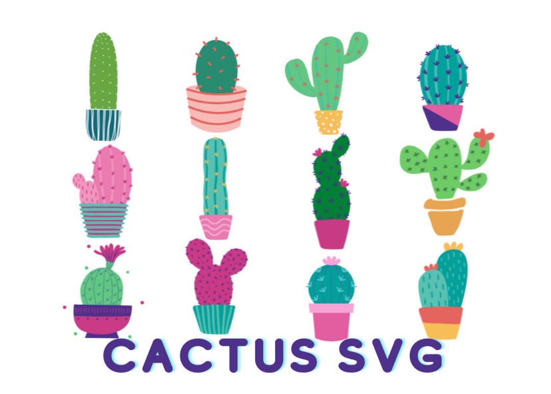 Cactus Svg, Cactus Svg Files for Cricut, Succulent Svg, Cactus Flower ...