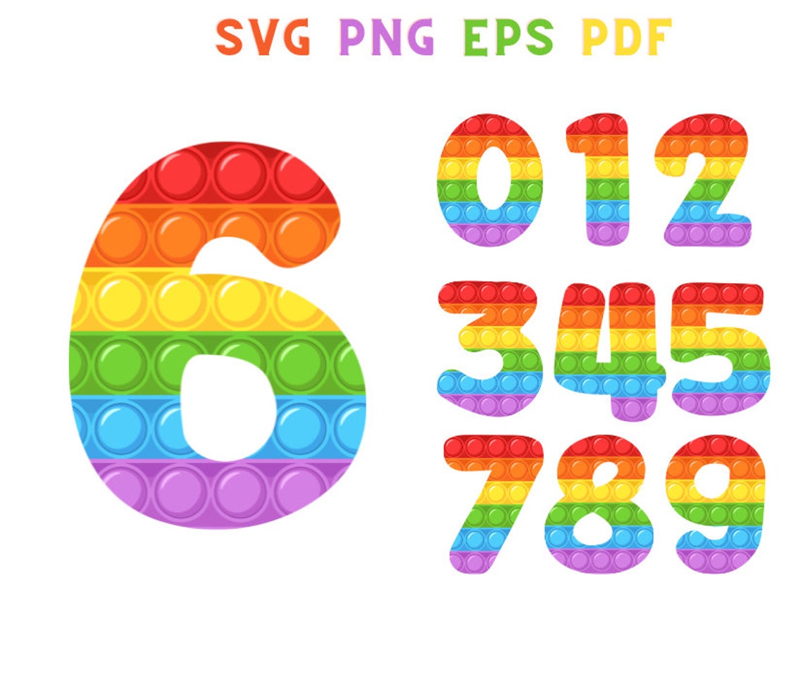 Pop It Svg Bundle DIY Fidget Toys Svg Numbers Svg Shirt Anti - Etsy