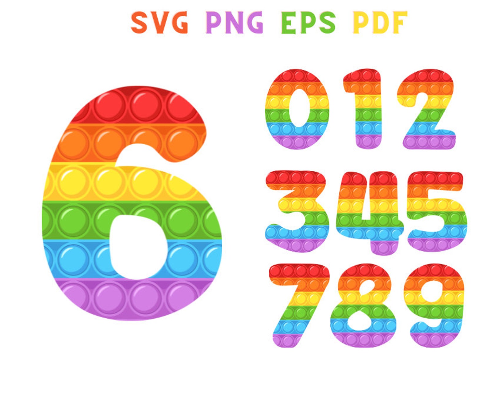 Pop It Svg Bundle DIY Fidget Toys Svg Numbers Svg Shirt Anti - Etsy