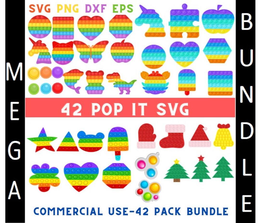 Pop It Svg Bundle DIY Fidget Toys Svg, Shirt Anti Stress Svg, Pop It ...