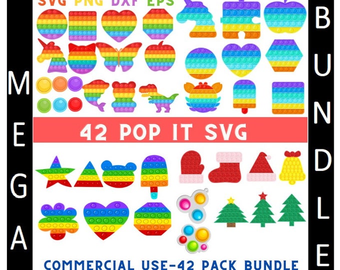 Pop Bubble Fidget SVG/PNG Files, Rainbow Push Fidget, Simpl Dimple ...