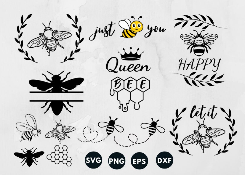Abeja svg, tipo de abeja svg, senderos de abejas svg, abeja dividida ...