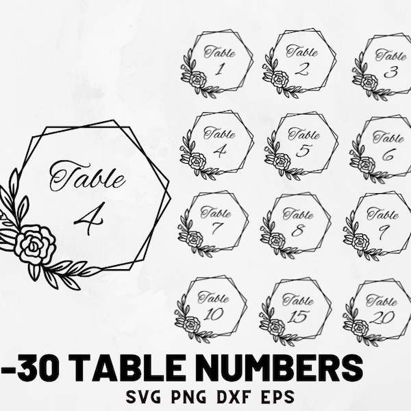 Table Numbers Svg - Etsy