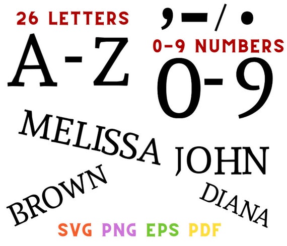 Monogram Letters Svg 26 Alphabet Svg 0-9 Number Svg - Etsy
